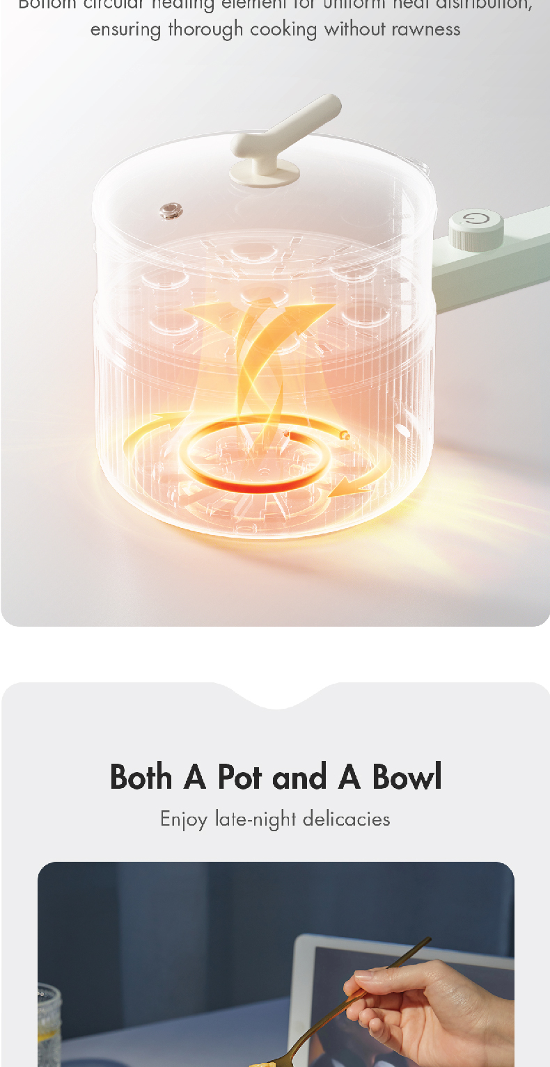 Gaabor 2L Electric Cooker Multifunctional Electric Skillet Hot Pot Non ...