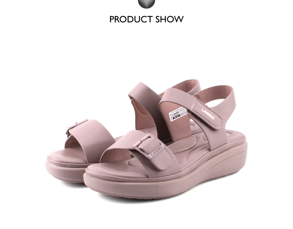 LARRIE Kasut Perempuan Mandy Buckle/Velcro Comfy Sandals - L82406 ...