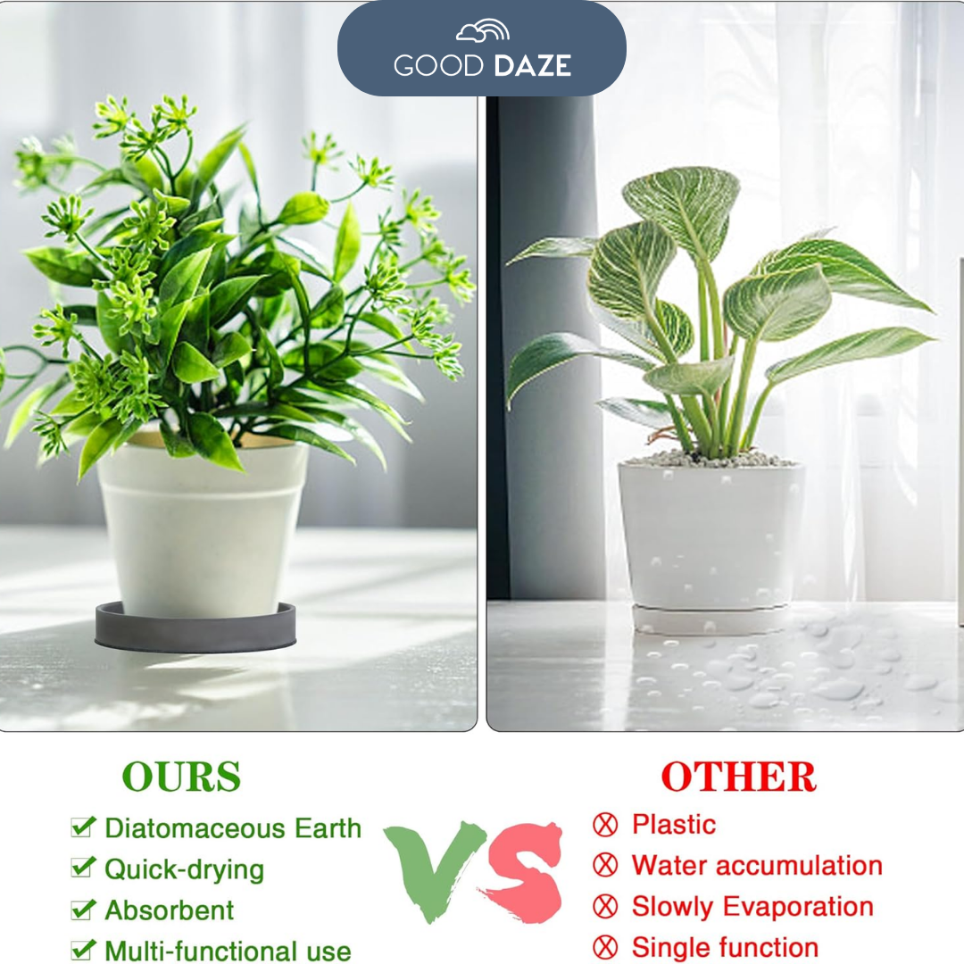 GOODDAZE Ceramic Plant Saucer Flower Plant Pot Tray Sturdy Pot Base ...