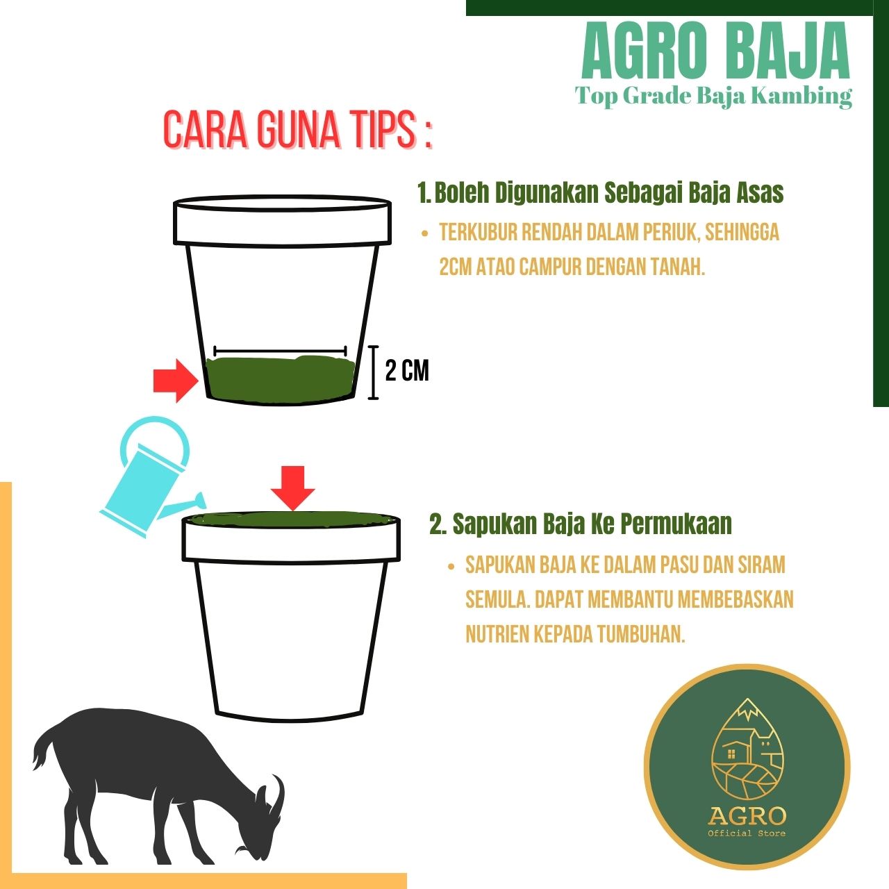 AGRO Top Baja | Baja Organik | Fertilizer | Baja Tahi Kambing | Baja ...