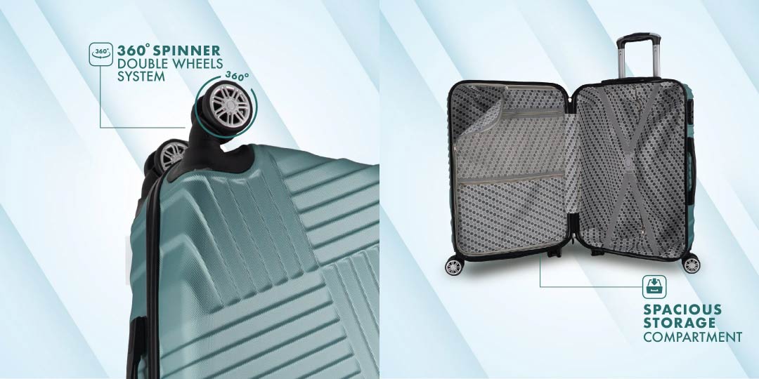 URBANlite Novus ABS Hard Case 8-Wheels Spinner Luggage ULH24905 ...