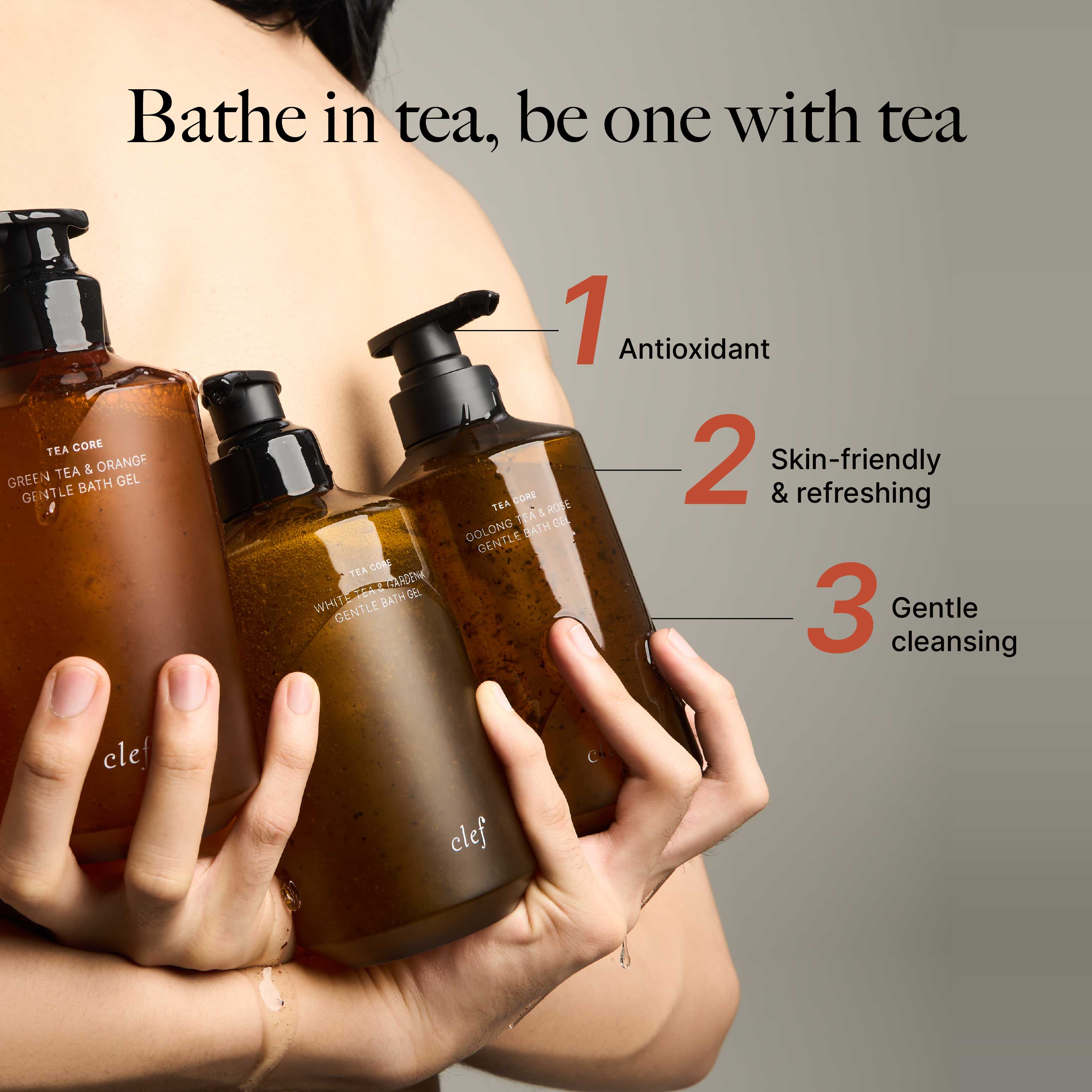 [ADD ON DEAL] CLEF Tea Core Gentle Bath Gel & Daily Nourishing Lotion ...