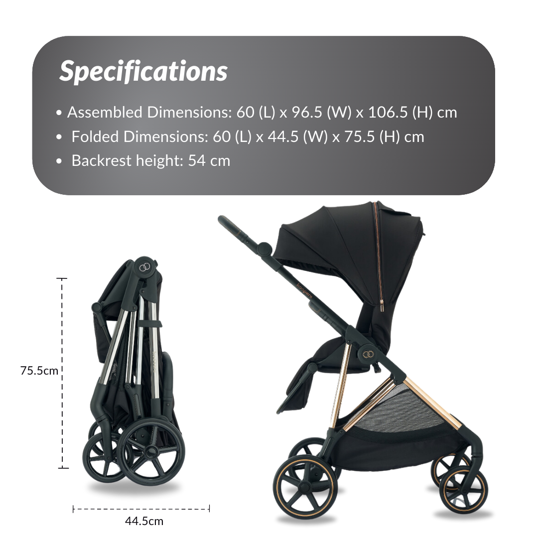 Koopers Mozi 2-Way Facing Baby Stroller | EN1888 | up to 22kg | 1-Year ...