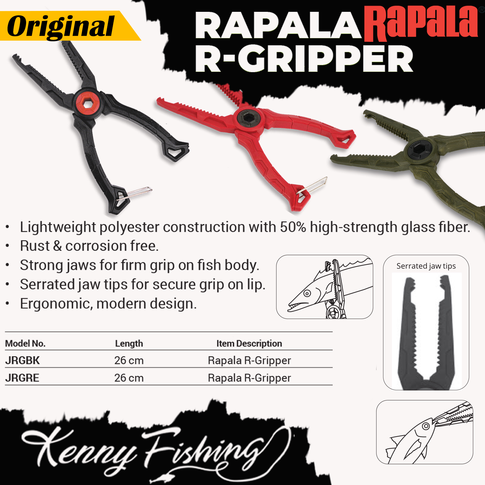 RAPALA R-Gripper Lip Grip Fish Gripper ORIGINAL Fishing Holder Tool R ...
