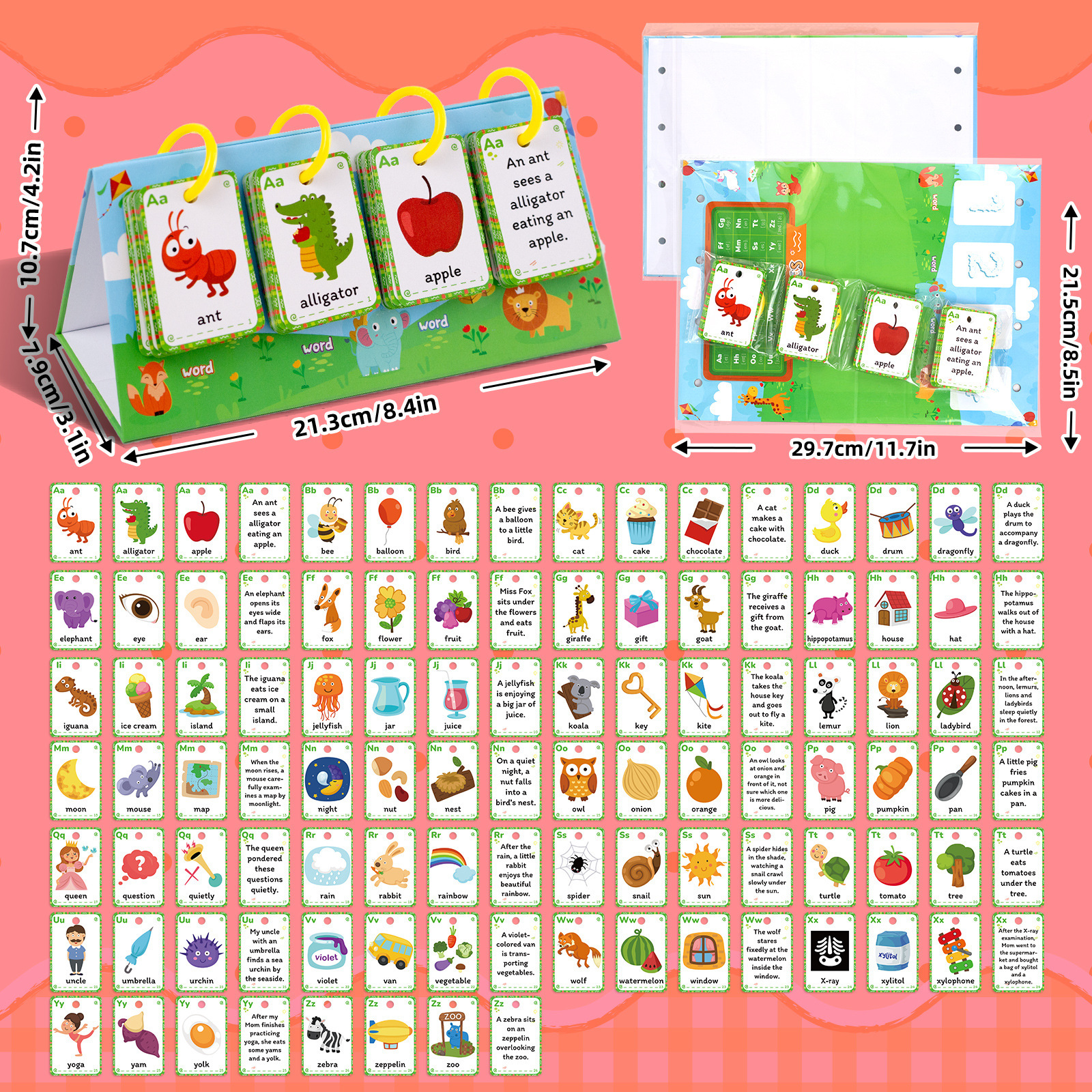 Card Stand Phonics Sentence Reading Spelling ABC Flash cards Kids ...