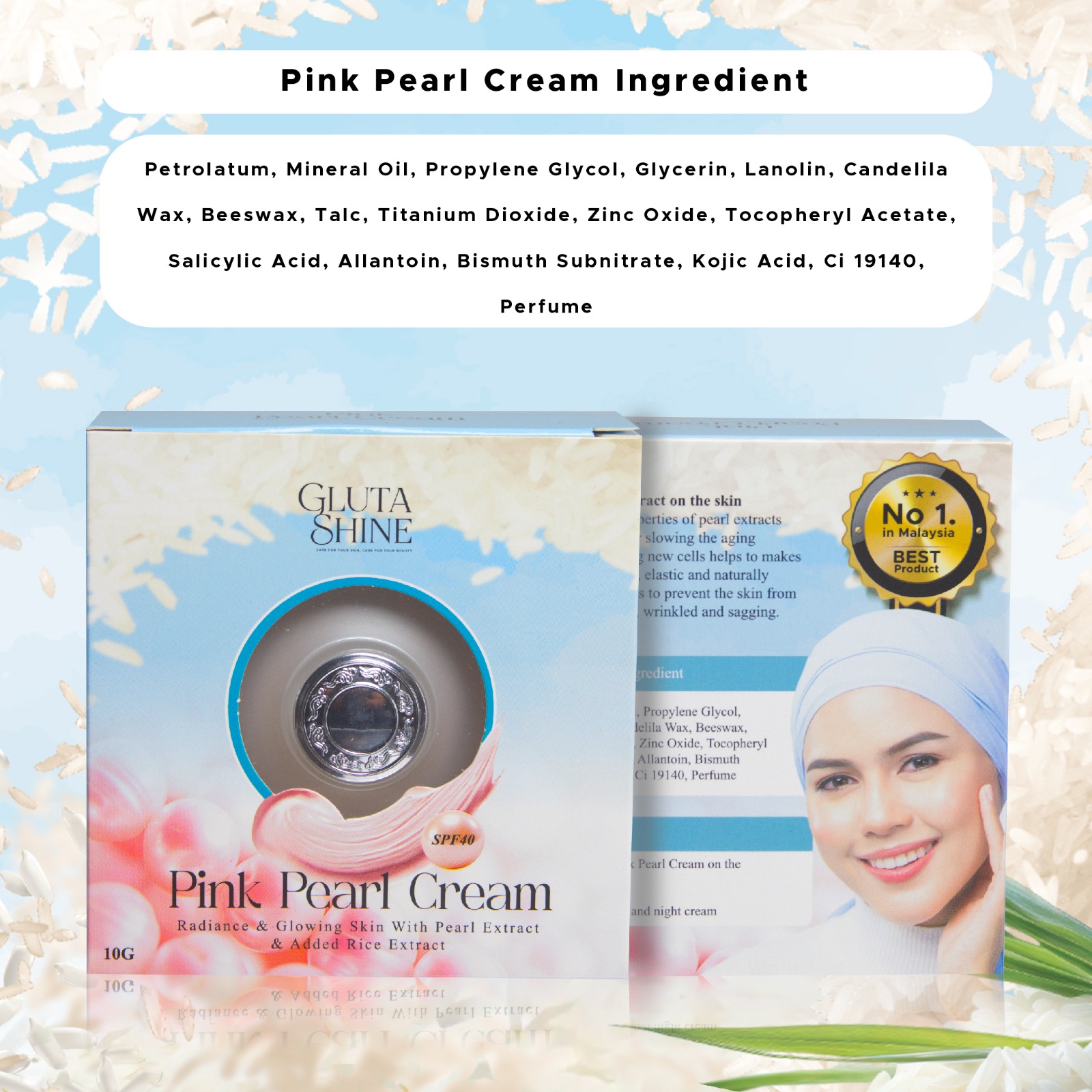 DHERBS GLUTA SHINE PEARL CREAM | Shopee Malaysia