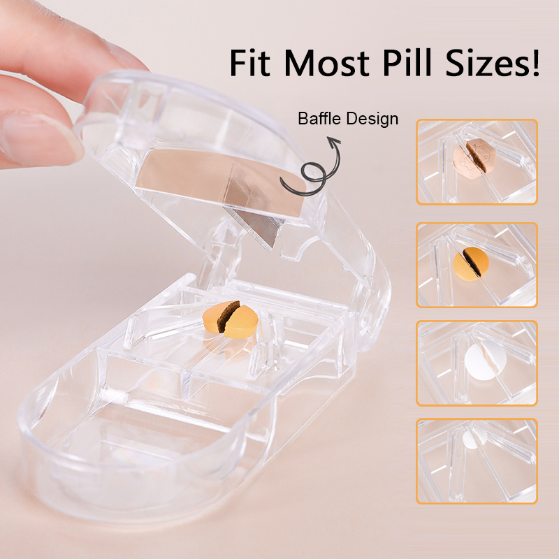 Home Medicine Cutter Pill Cutter Box Tablet Splitter Storage Case ...