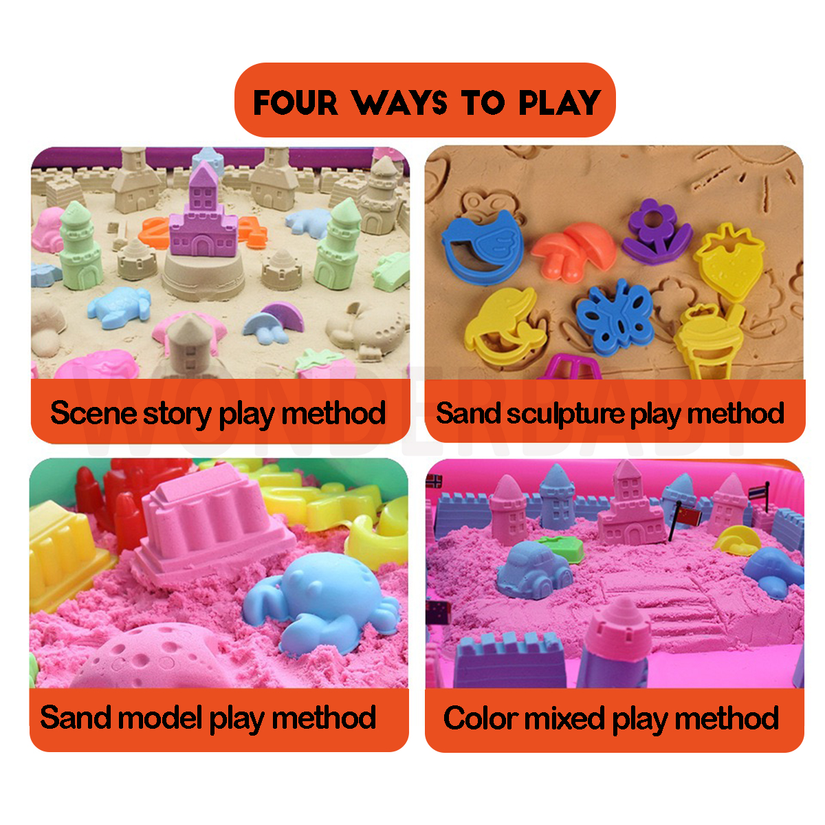 1kg THE SAND Dynamic Eco Space 𝗡𝗢𝗡 𝗧𝗢𝗫𝗜𝗖 Sand Castle Play Set Tools Play Diy Sand Kids Toy for ...