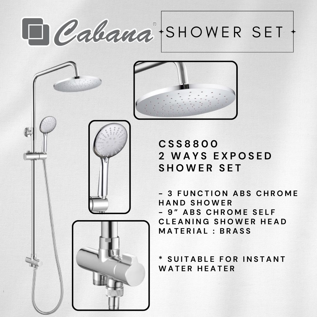Cabana Exposed Shower Set Bathroom Stainless Steel 304 Water Heater ...