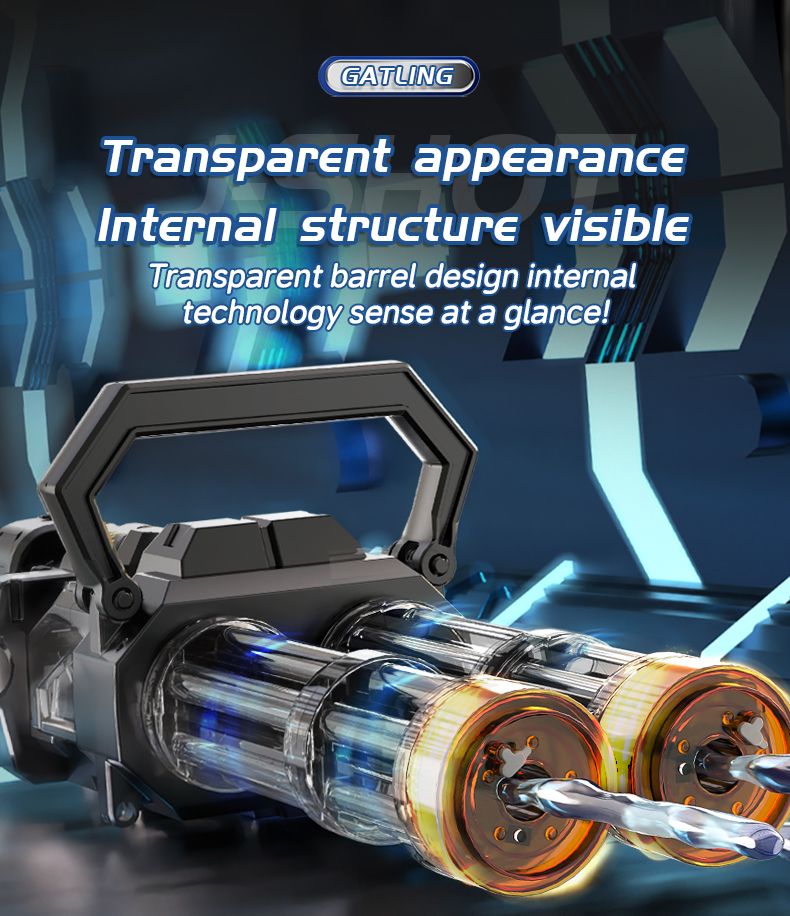 Gatling Electric Automatic Double Rotate Water Gun Toys Portable ...