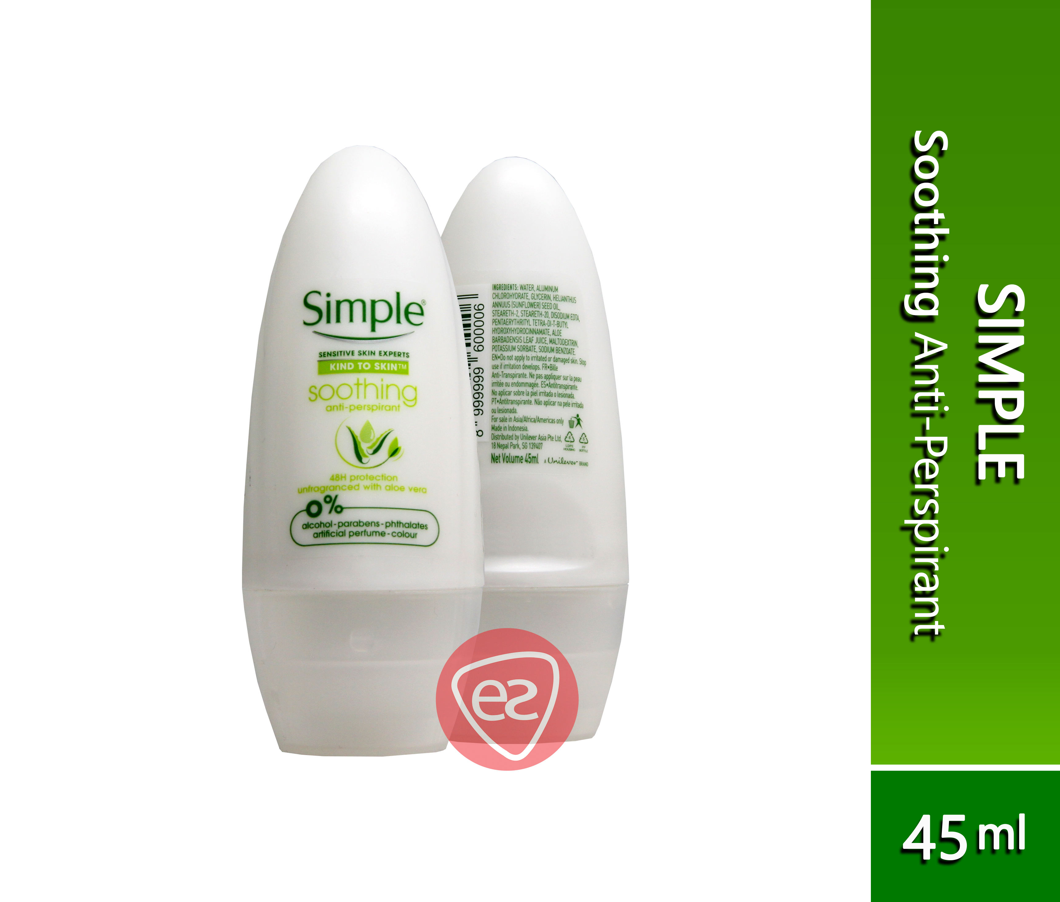 Simple Anti-Perspirant Deodorant Roll-On 45ml (Soothing / Invisible ...