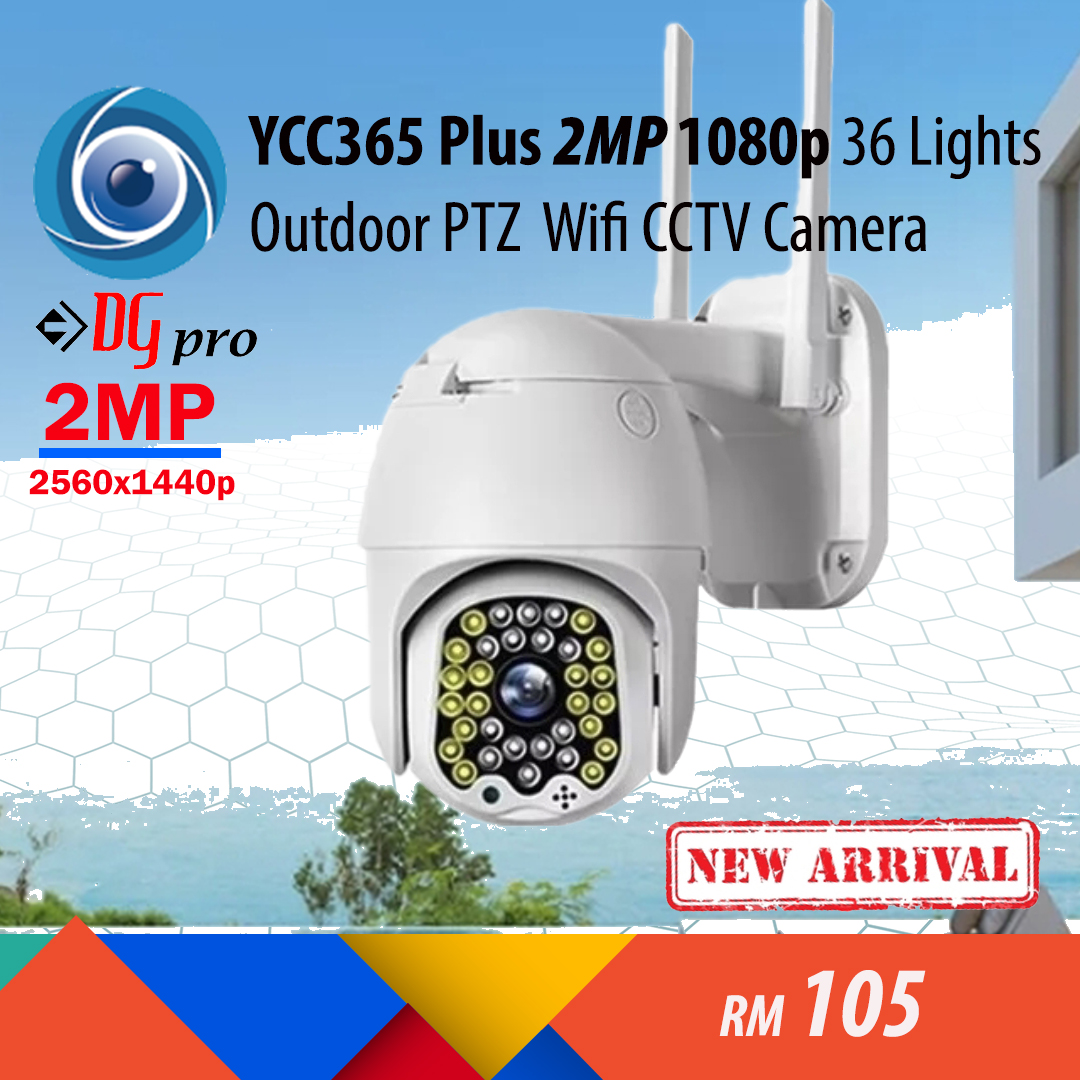 YCC365 Plus 2MP 1080p Dual Light Outdoor Weatherproof Rotatable PTZ ...