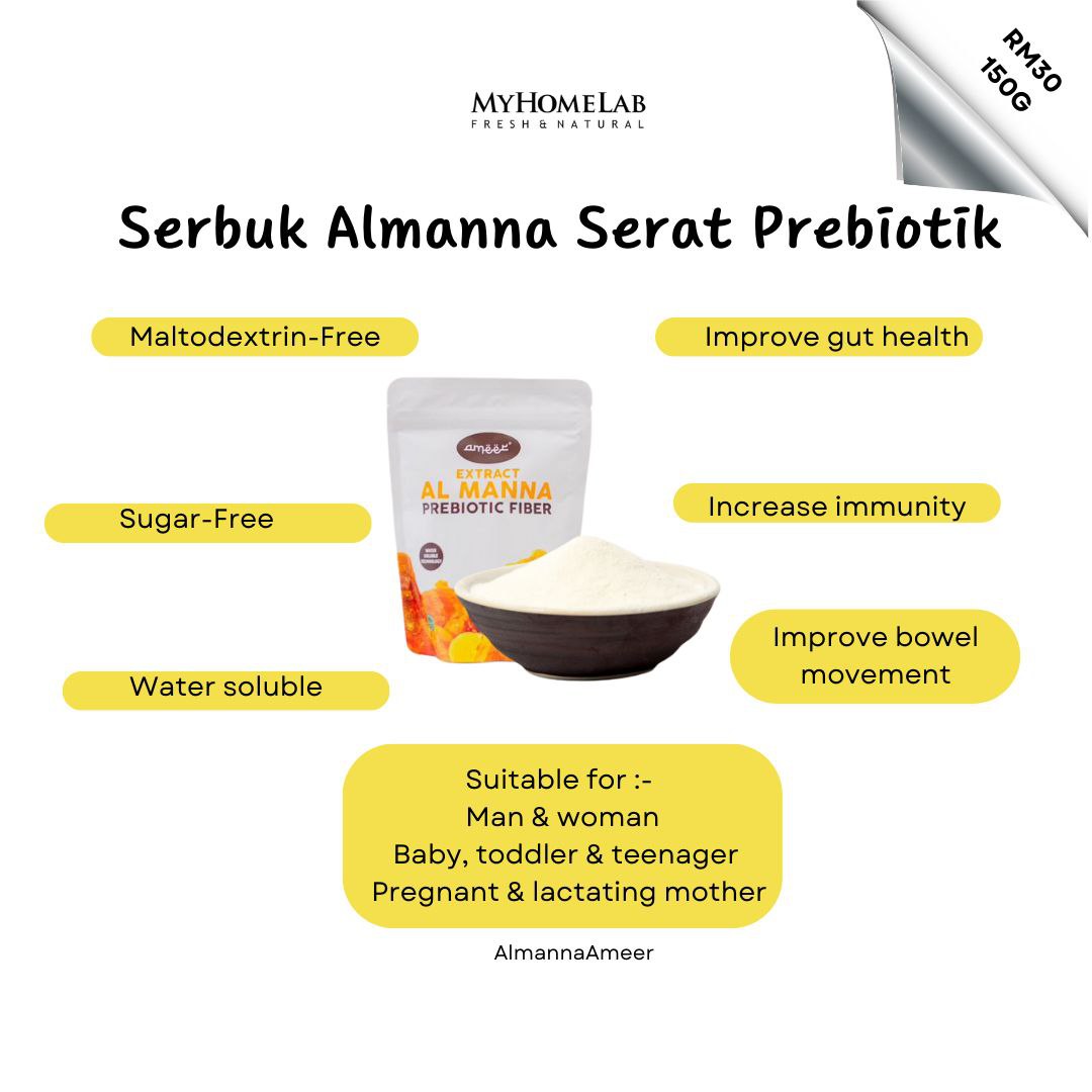 Serbuk Almanna Arabic Gum Serat Prebiotik Ameer Al Manna Probiotic ...