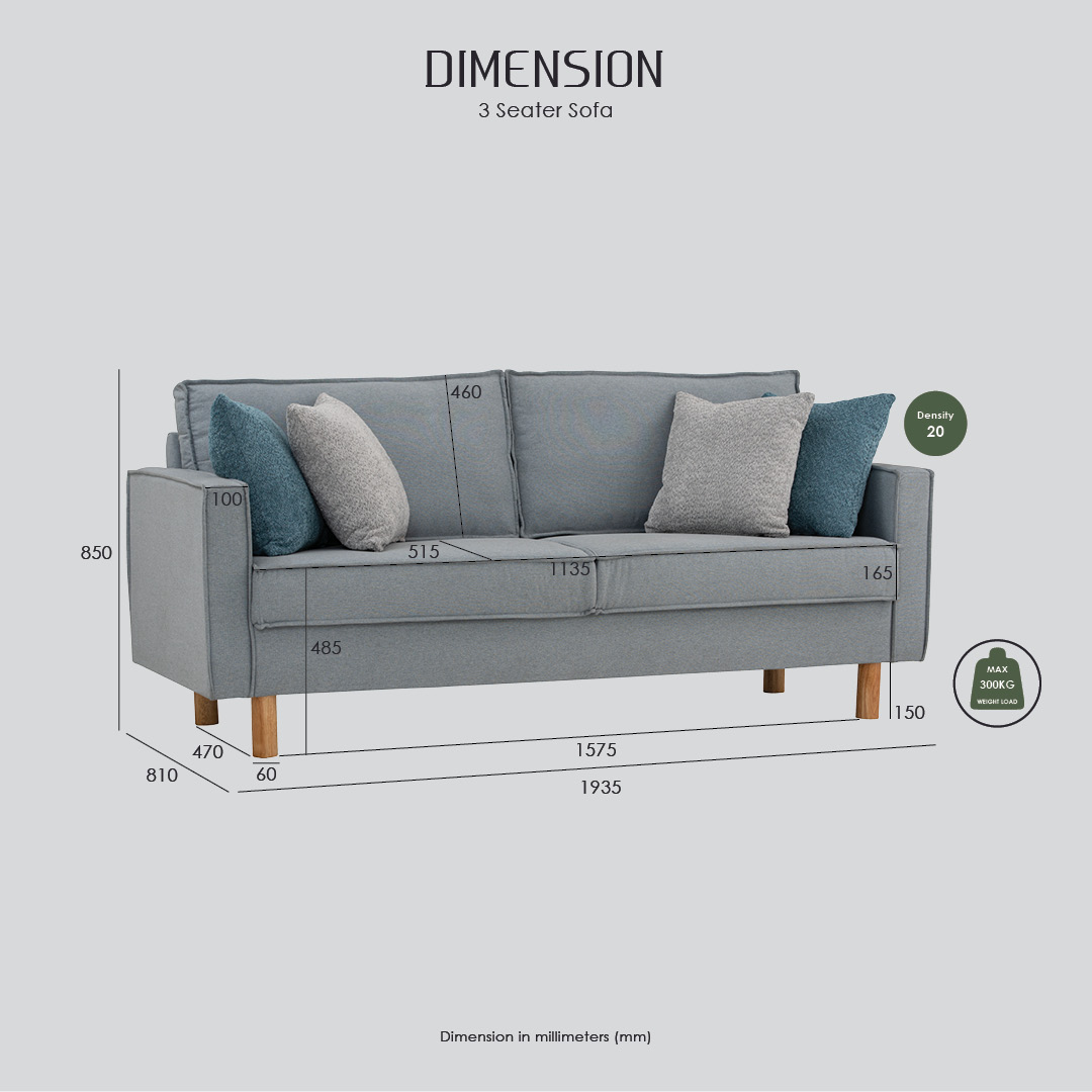 LANCCO Sofa 3 Seater Japandi Muji Sofa 3 seater Murah Modern Minimalist Arm chair sofas Beige ...