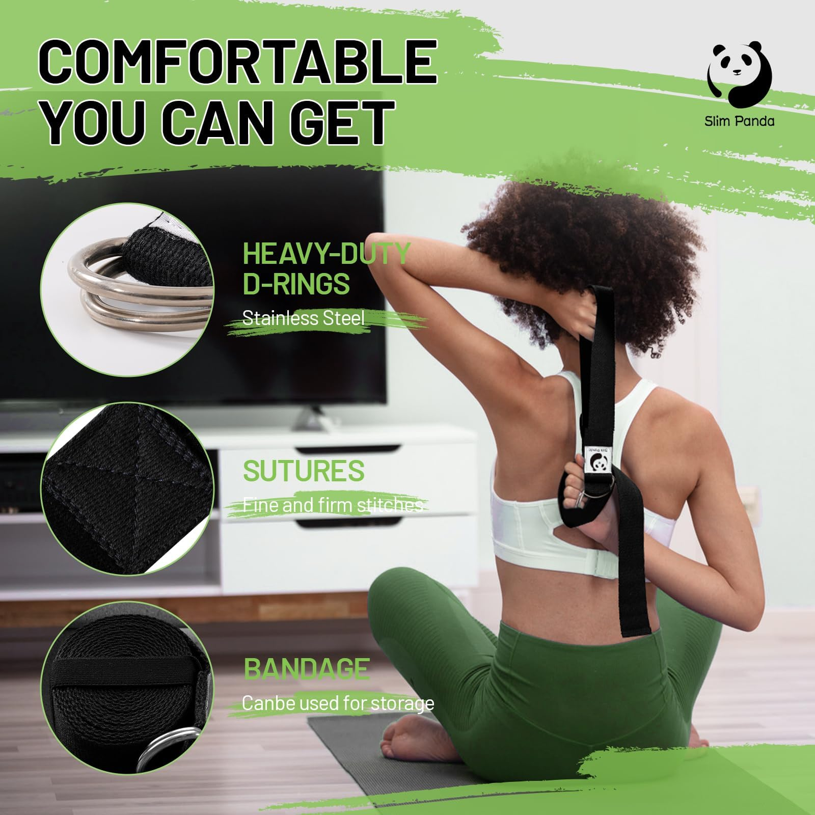 3H TALI YOGA LARAS/AdjustableD Yoga Strap D-RING - Tali Rintangan Untuk ...