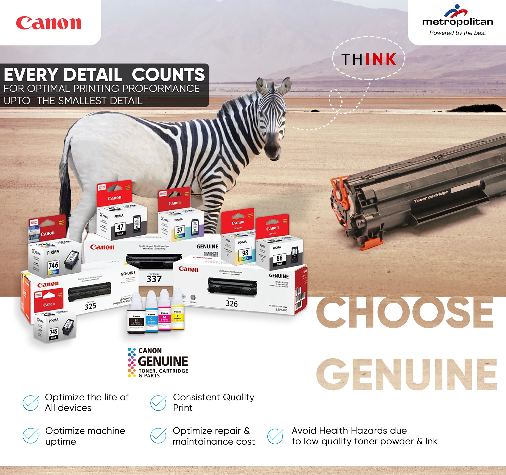 Canon Original Genuine GI-790 Refill Ink For Canon Pixma G1010 G2010 ...