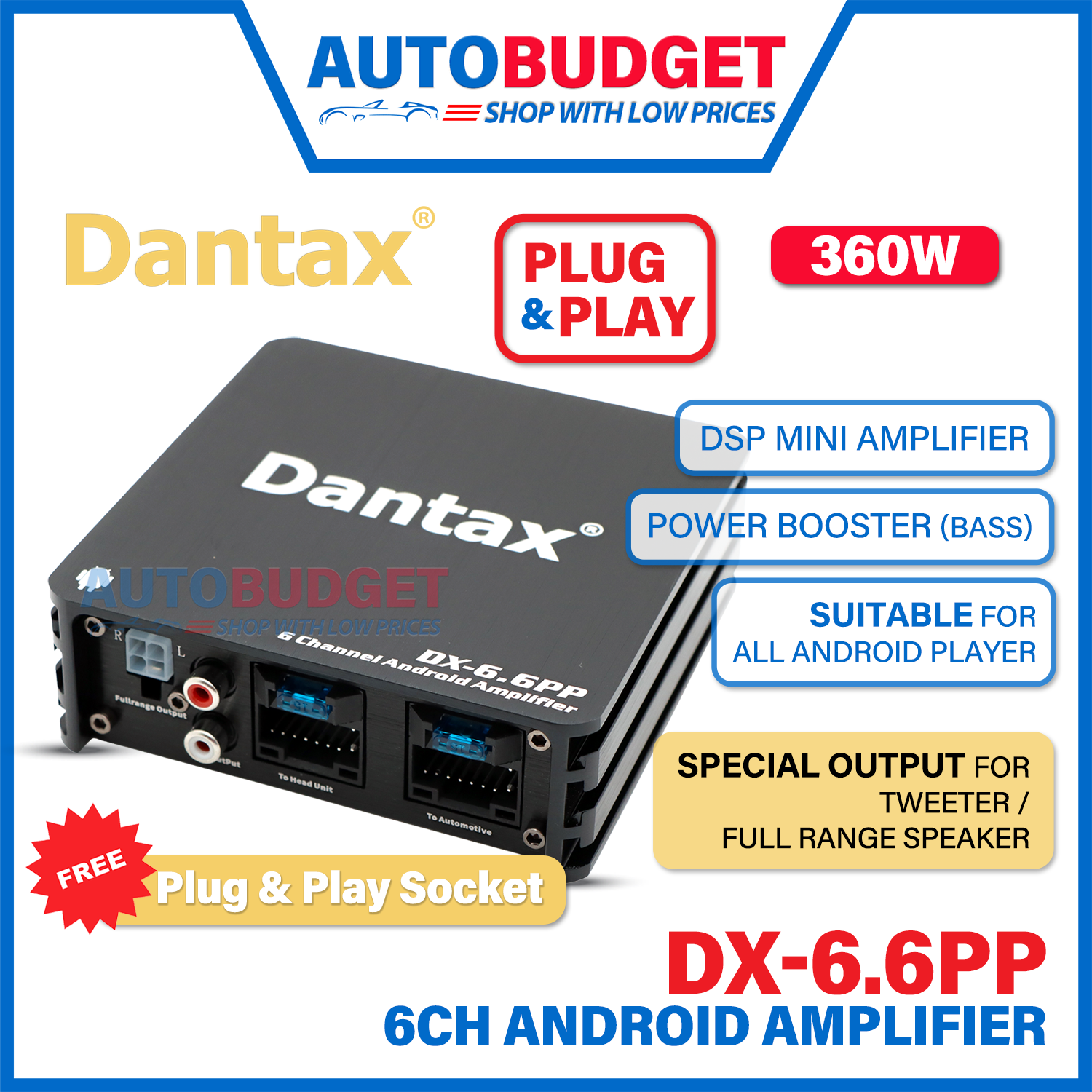 [Plug & Play] 6CH Android Amp DSP Dantax 6 Channel Car Android Player ...