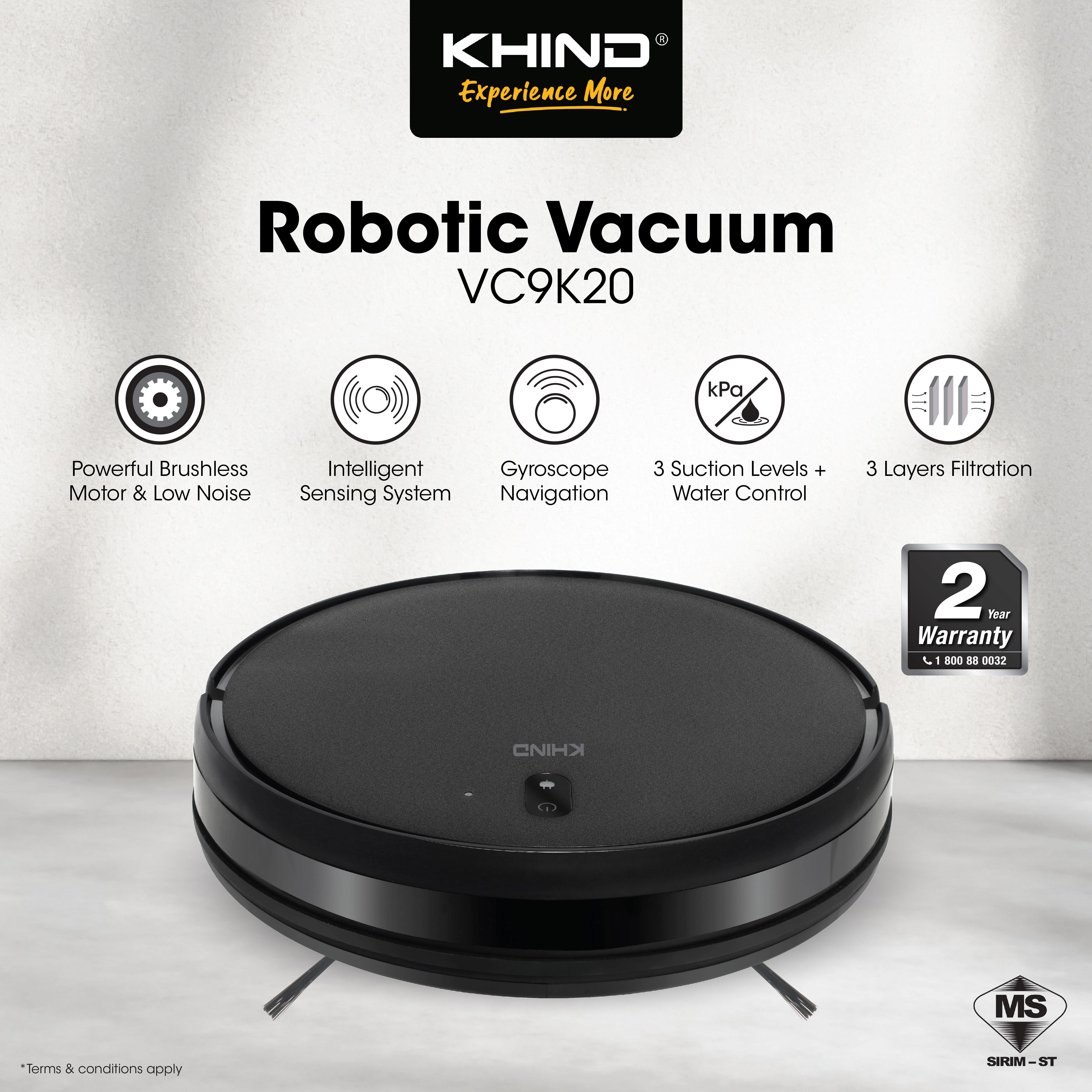 [Online Exclusive] KHIND Robotic Vacuum | Vakum RobotikVC9K20 | Shopee ...