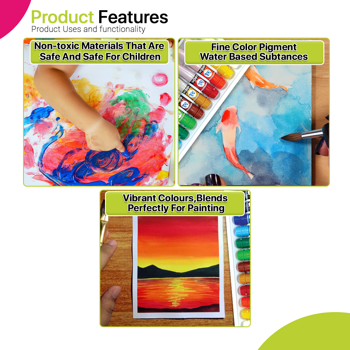 Buncho Water Colour Set Art Paint 12 / 18 Colour -(BOX) Watercolor ...