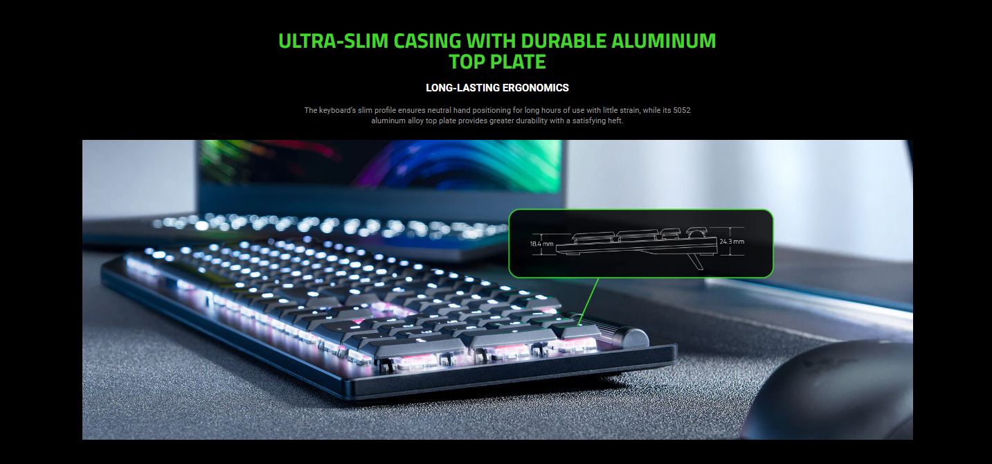 Razer DeathStalker V2 - Linear Red Switch Gaming Keyboard - RZ03 ...
