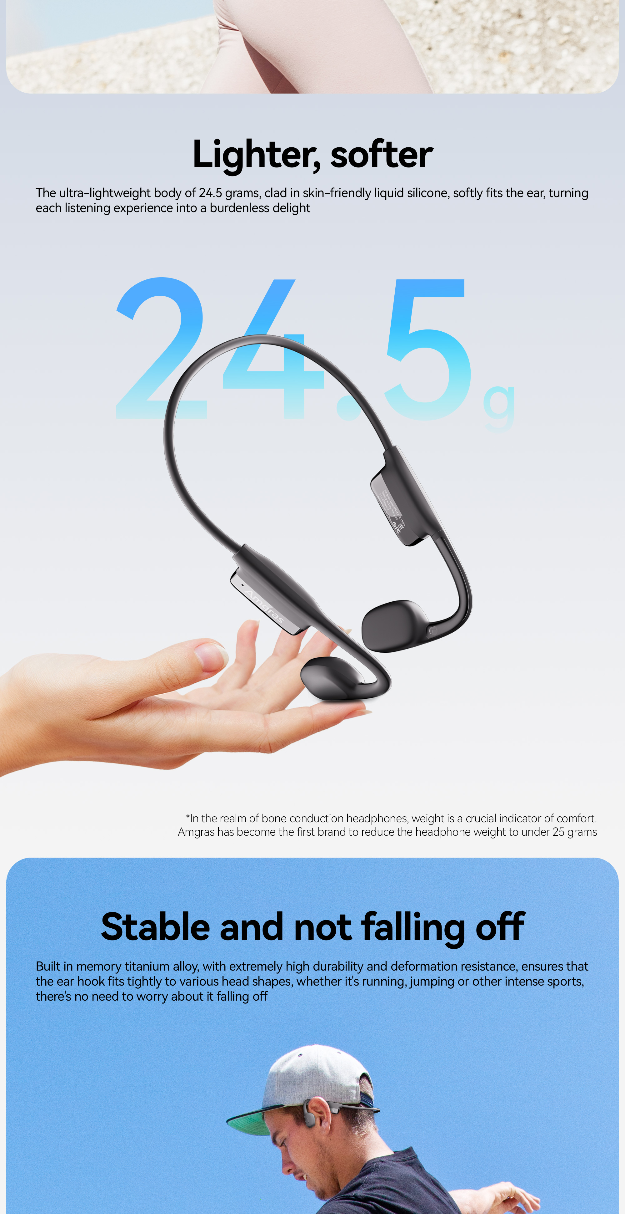 Amgras OpenMeta Ⅱ Pro Bone Conduction earphone Blutooth Hearphones ...