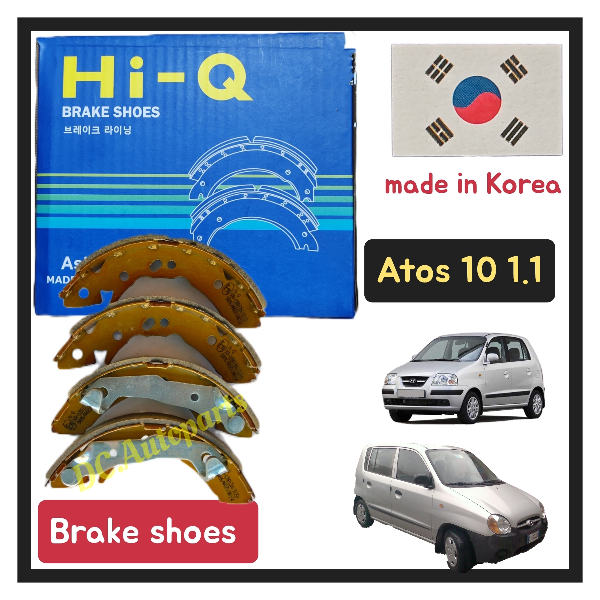 ( MADE IN KOREA ) HI-Q REAR BRAKE SHOE LINING HYUNDAI ATOS 1.0 1.1 ( SA ...