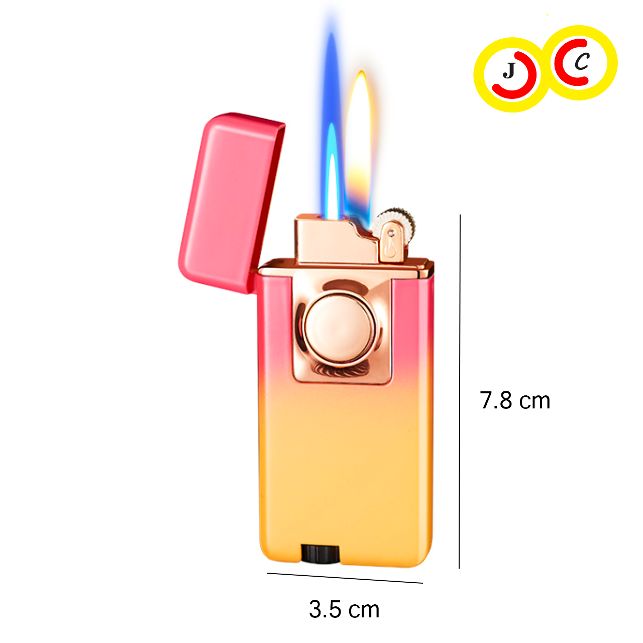 NEW DESIGN Dual Flame 2in1 Lighter Windproof Jet Flame Metal Pemetik ...