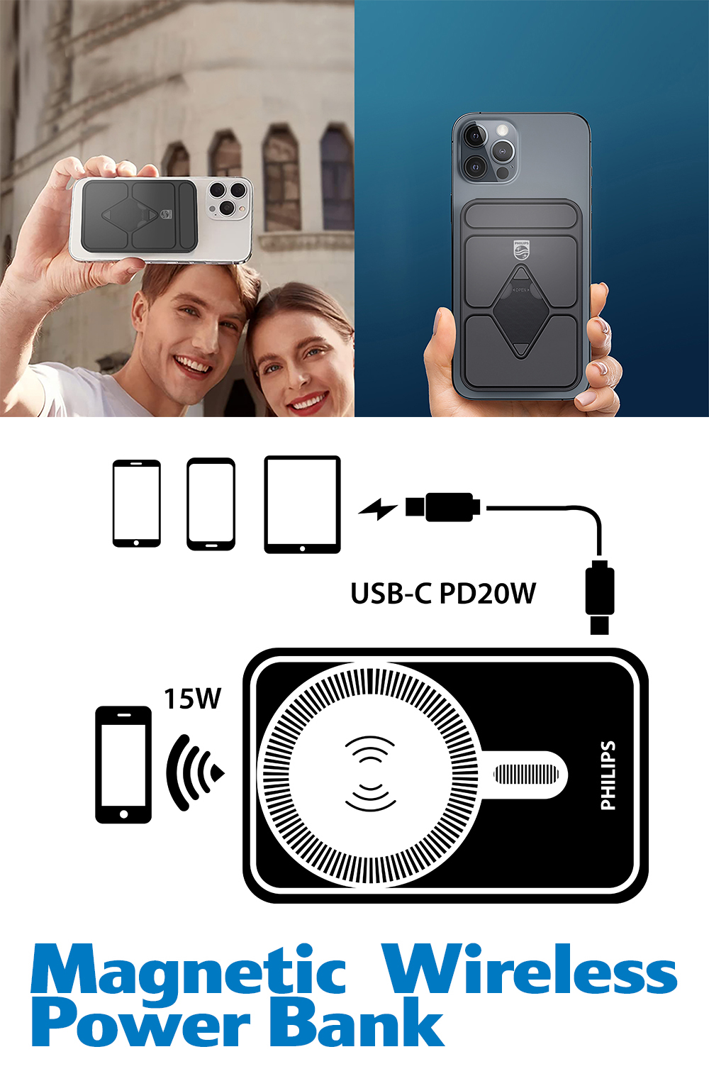 Philips 5000mAh Magnetic Wireless Powerbank (DLP9819N) | Shopee Malaysia