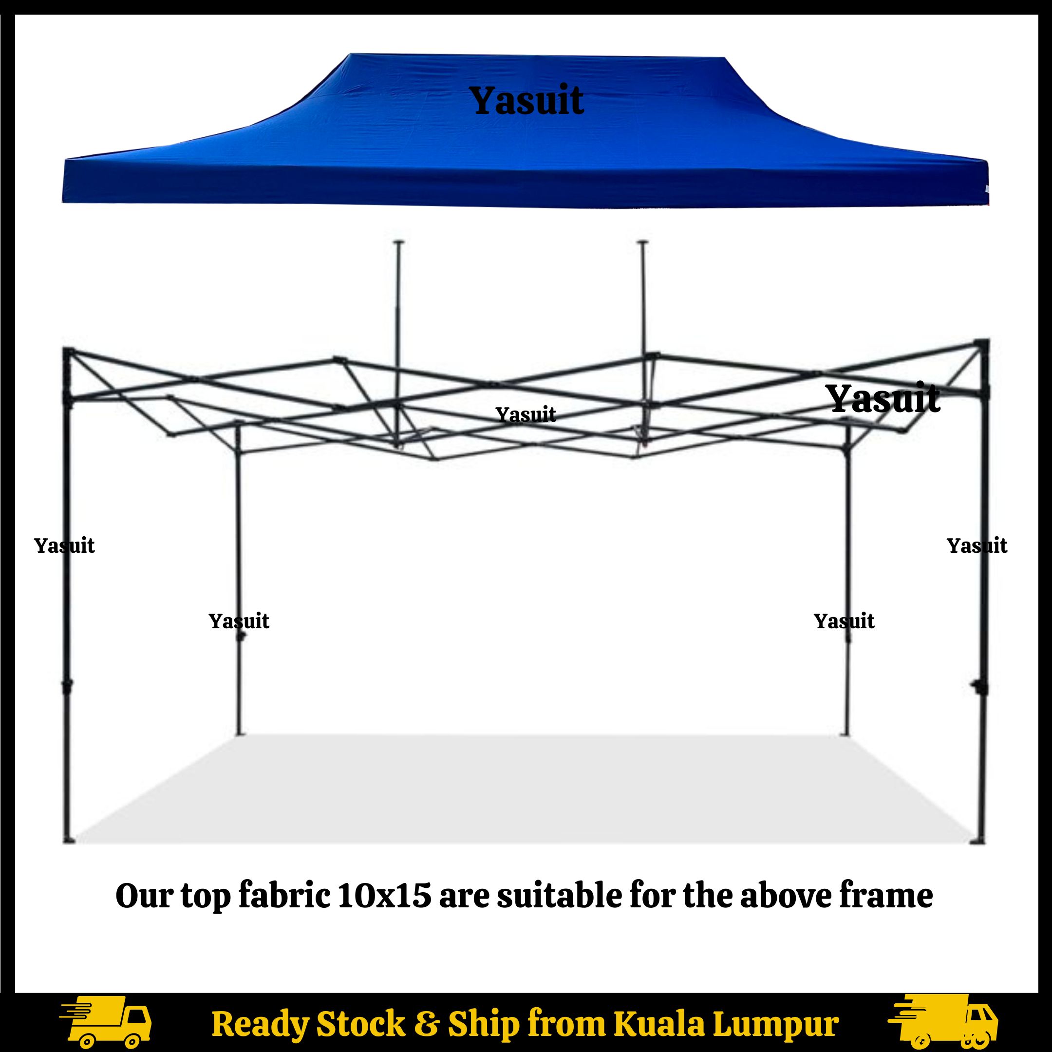 Canopy Top Canvas 800D Oxford Fabric Kain Sahaja Good Quality 6x6 / 8x8 ...