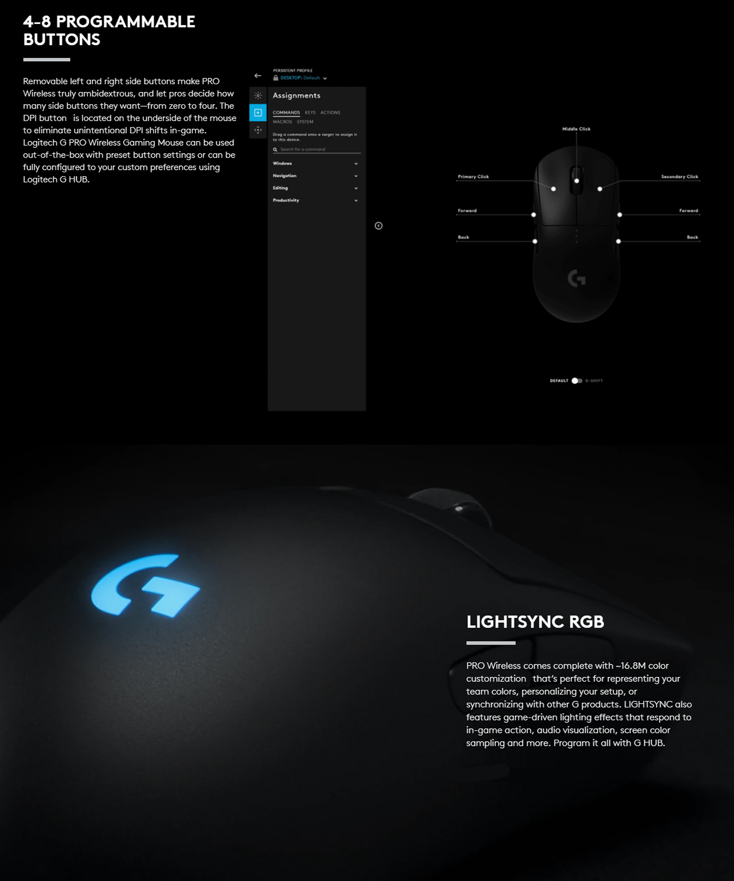 Logitech G Pro Wireless Gaming Mouse with LIGHTSYNC RGB, LIGHTSPEED ...