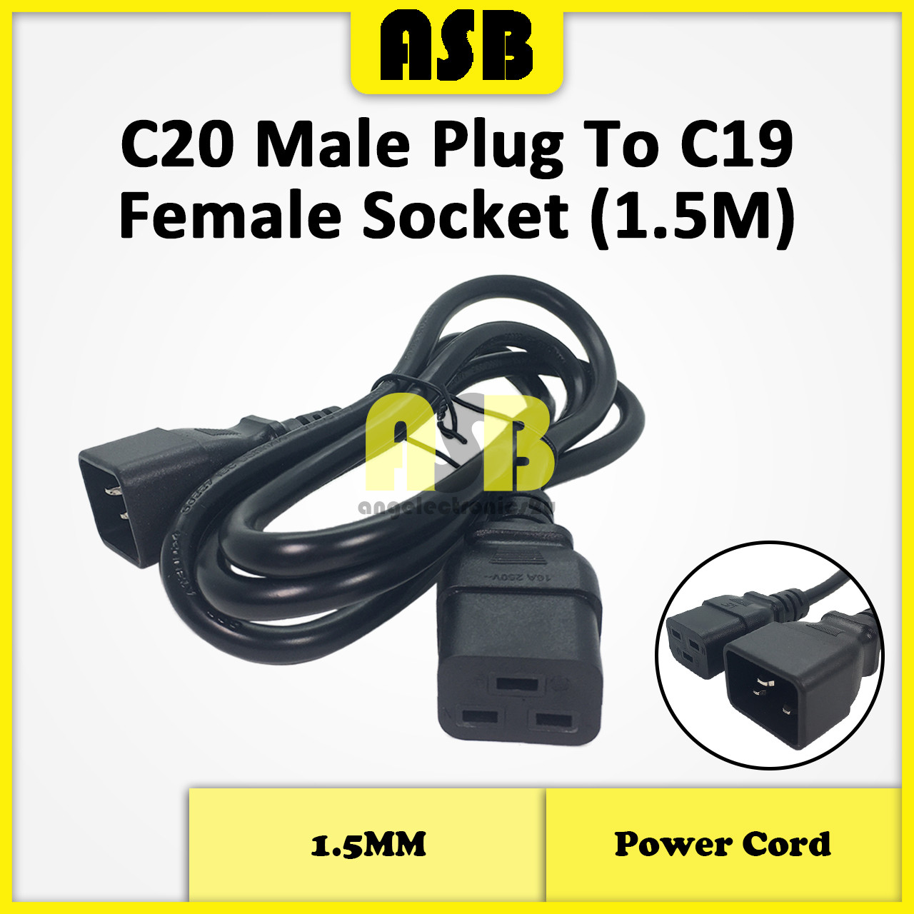 (1pc) UK Type C19 Female Socket / C20 Male Plug / C20 To C19 Socket ...