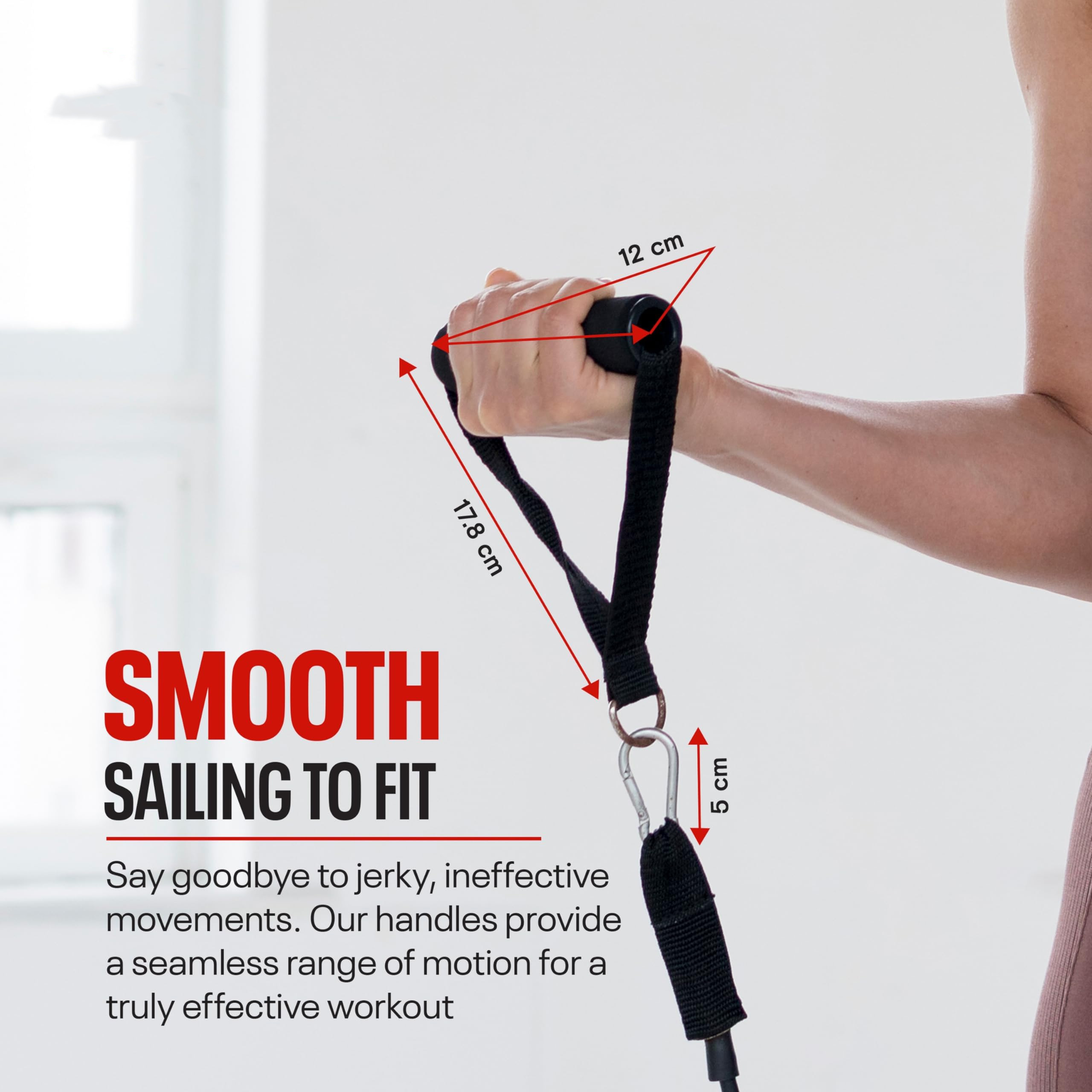 3H 1pcs Pulldown Tricep Rope Cable Handle Dip Resistance Multi-Gym D ...