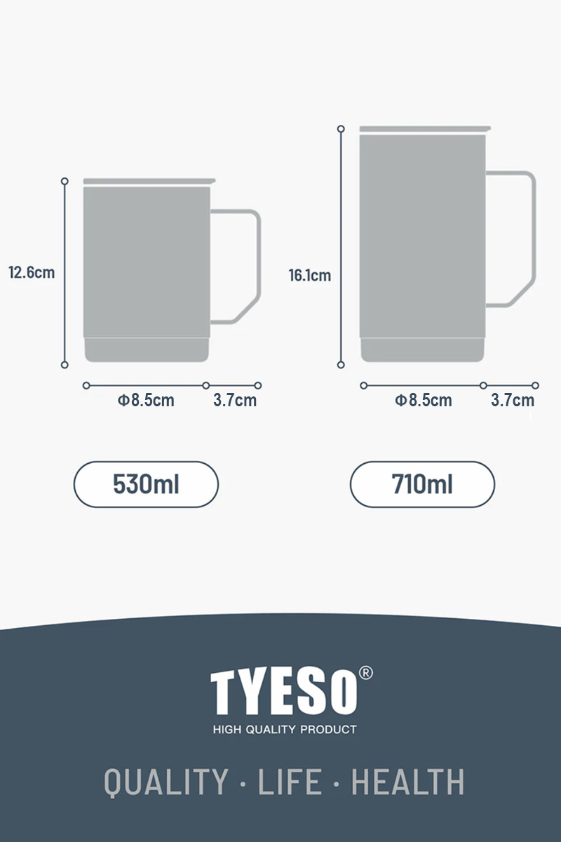 TYESO Thermal Coffee Cup With Side Handle (530ml/710ml) TS-8836/TS-8837 | Shopee Malaysia