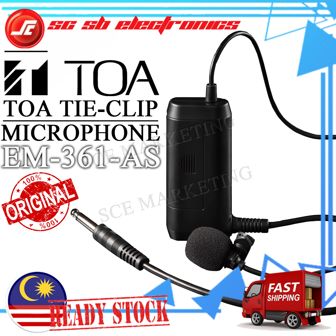 TOA ORIGINAL TIE-CLIP MICROPHONE WITH 7 METER CABLE - EM360 / EM-360 ...