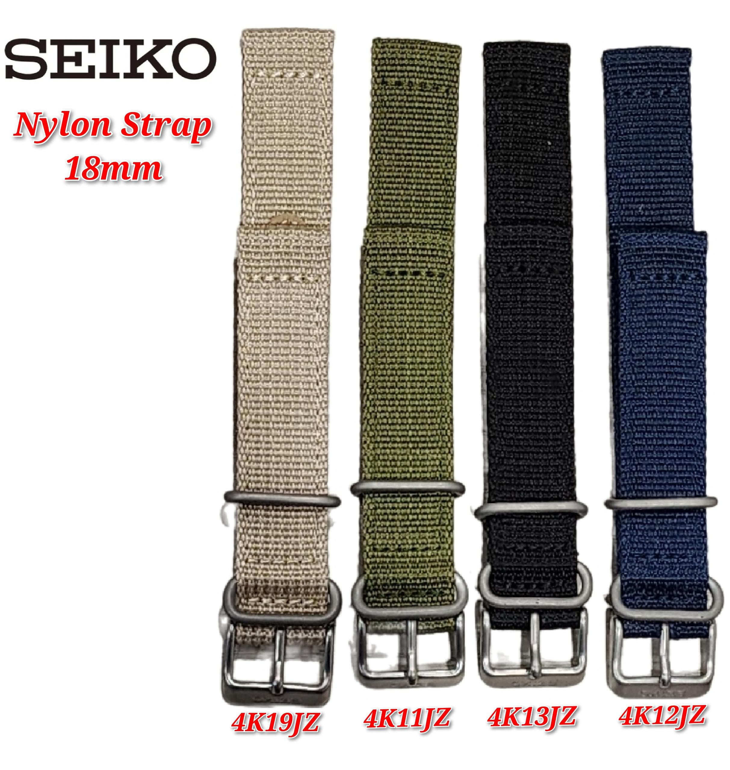 Genuine Seiko 18mm Cloth Nylon Military Automatic Watch Band | Shopee ...