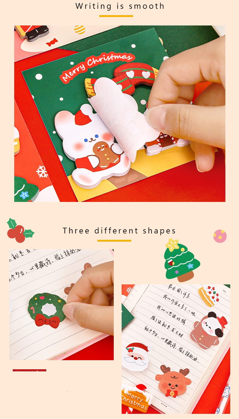 🎄Xmas Special🎄 Cute Cartoon 3-in-1 Christmas Theme Mini Sticky Notes ...