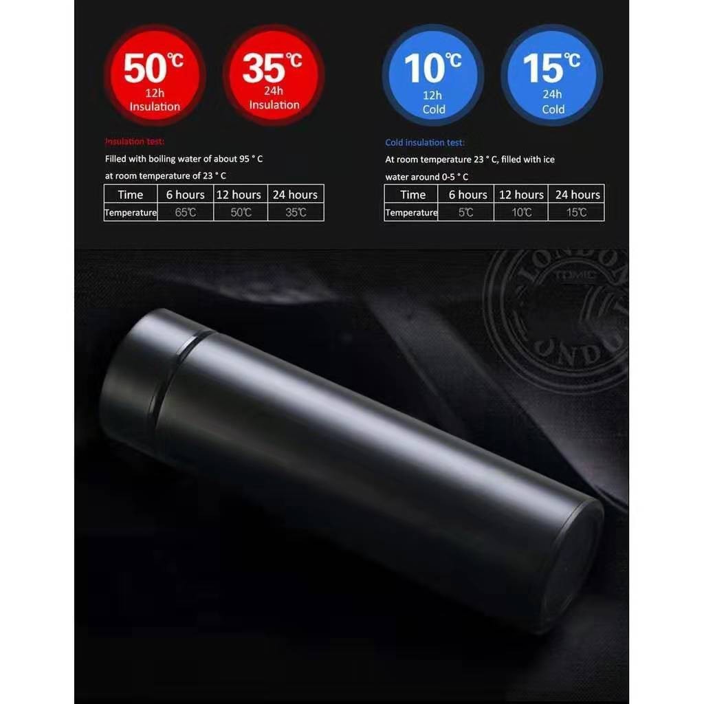 ListonX LED Temperature Display Thermos Bottle Stainless Steel 304 ...