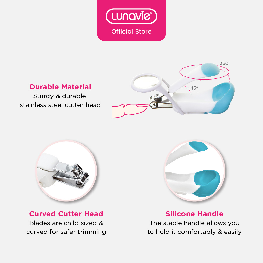 Lunavie Deluxe Nail Clipper With Magnifier | Baby Nail Cutter |Baby ...