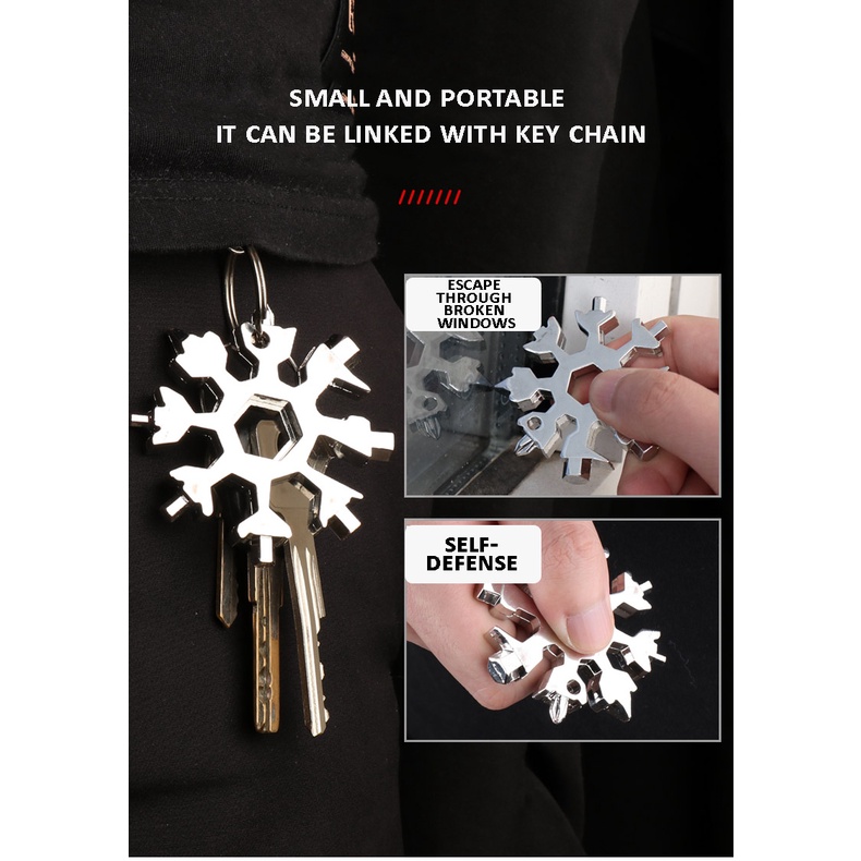 🔥19 IN 1🔥Multi Tools Screwdriver Snowflake Spanner Wrench Portable ...