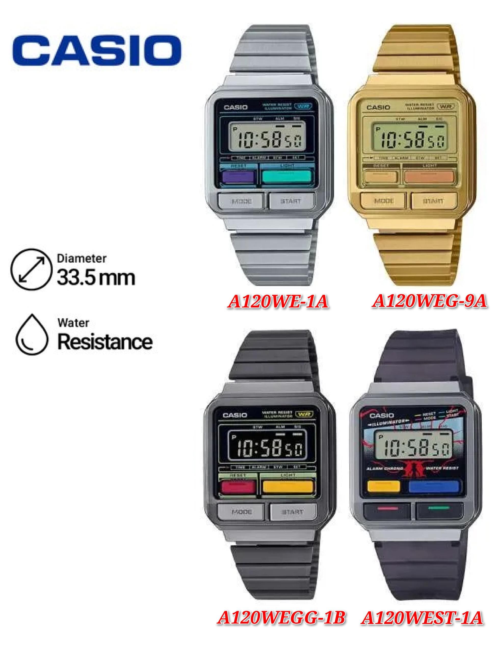 Casio Retro Vintage Unisex Watch A120WEGG / A120WEG / A120WE / A120 ...