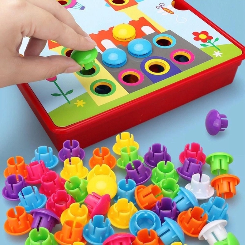 Button Idea Educational Toys (12 pictures +50 Button Nails) Genius Art ...