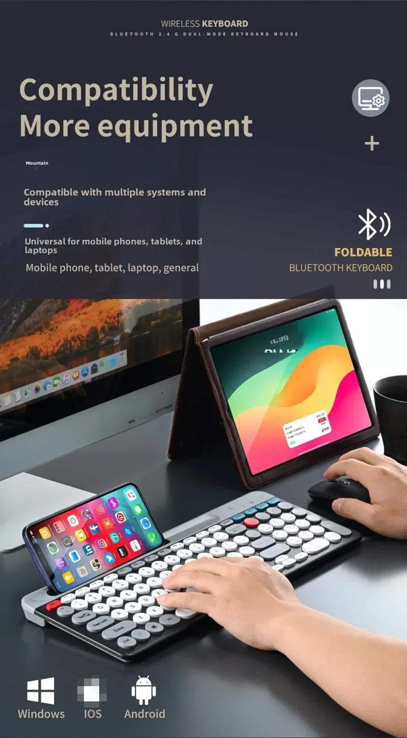 AK8 Wireless Keyboard Mouse Combo Wireless Keyboard Mouse Set Bluetooth ...