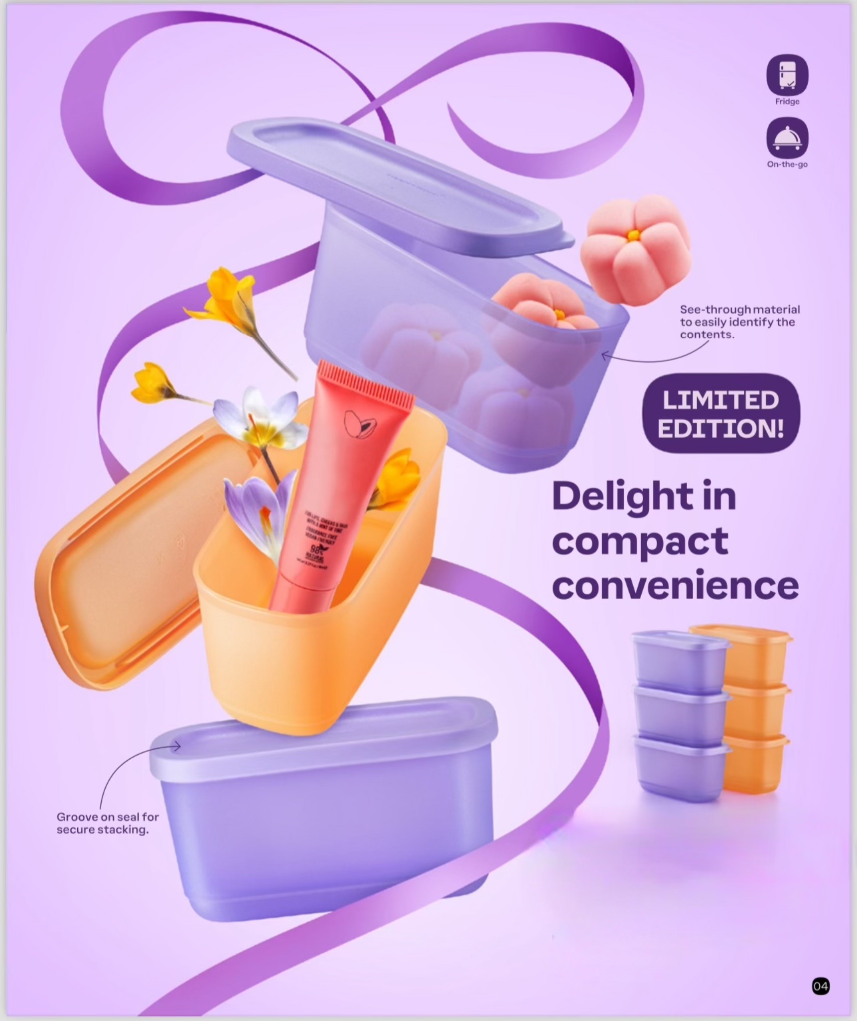 Tupperware Cubix Mini Rectangular 250ml/ Small Container/ Food Storage ...