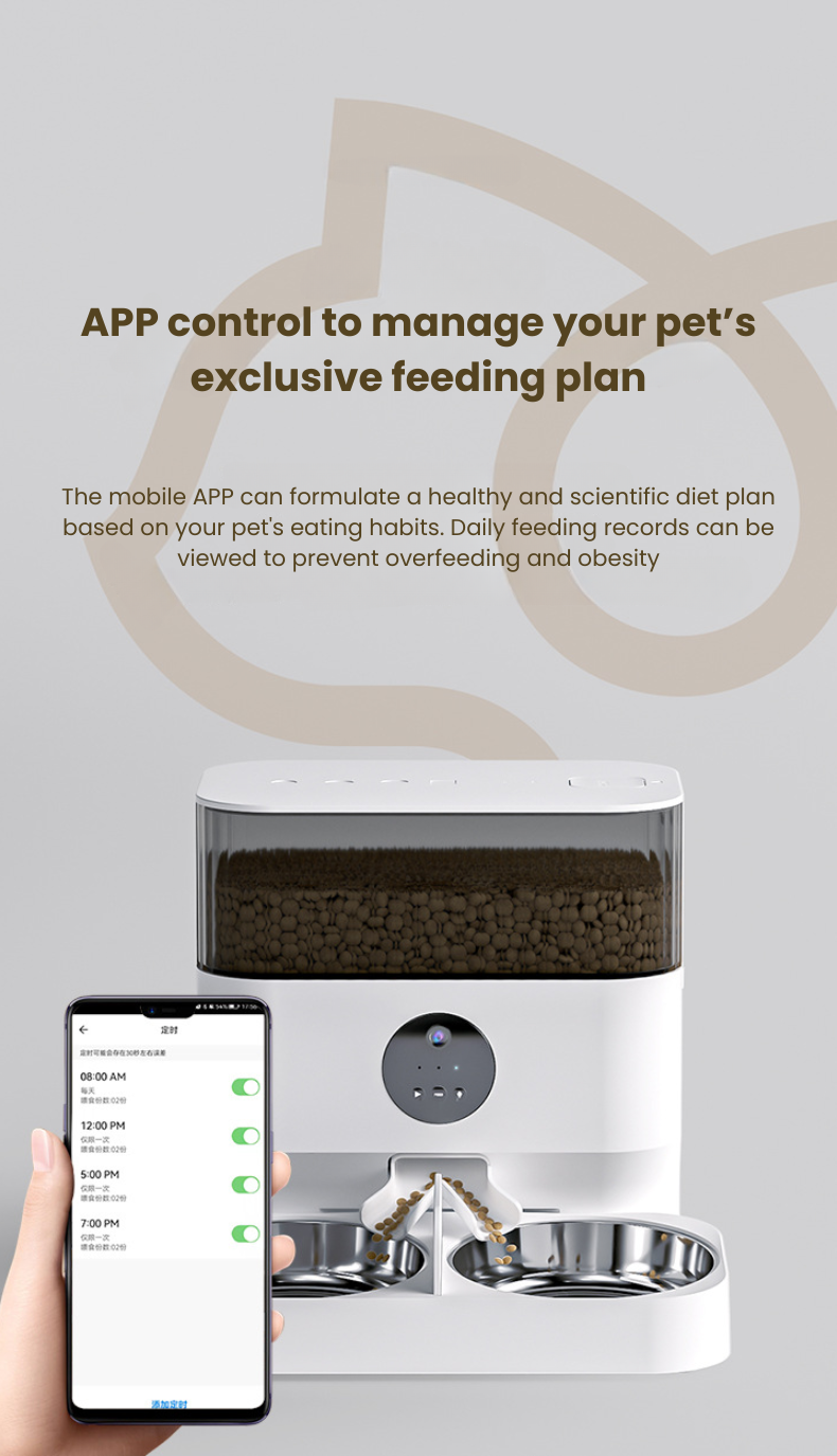SmartPets Cubee Dual Smart Automatic Pet Feeder (Wi-Fi Version / Camera Version) (7L / 5L ...