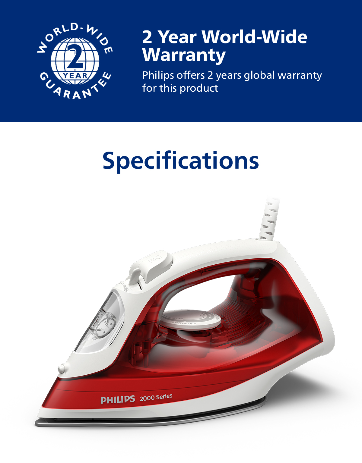 [NEW] PHILIPS 2000 Series Steam Iron with Ceramic Soleplate (DST2010 ...