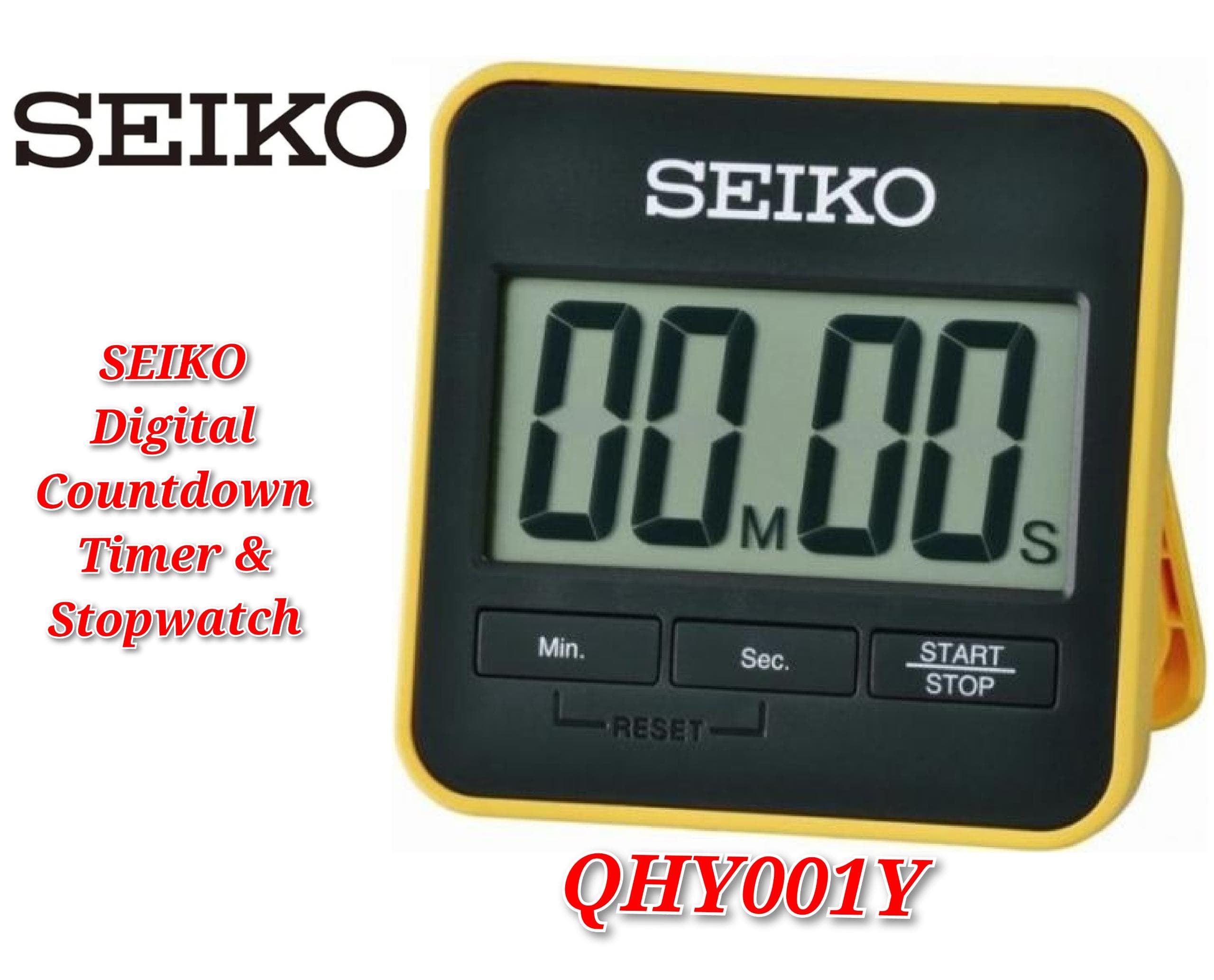 SEIKO Digital Countdown Timer & Stopwatch with Stand QHY001Y | Shopee ...