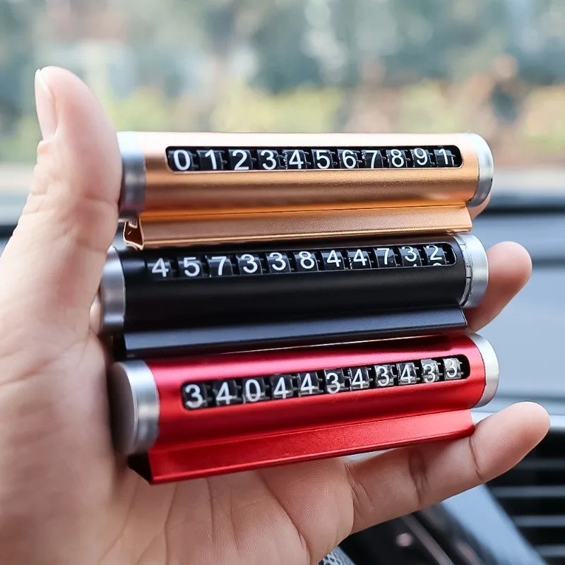 Aluminium Metal Car Temporary Phone Number Display Sign Card Double ...