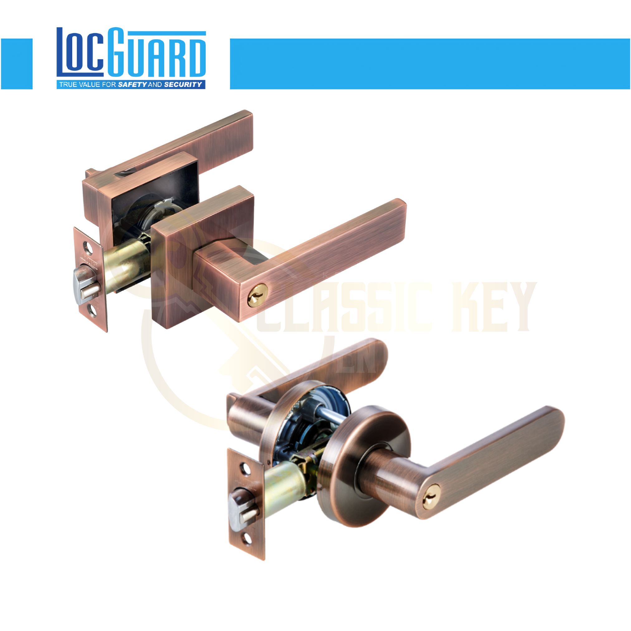 LOCGUARD Tubular Lever Door Lock Set Series Heavy duty (GF400 / GF500 ...