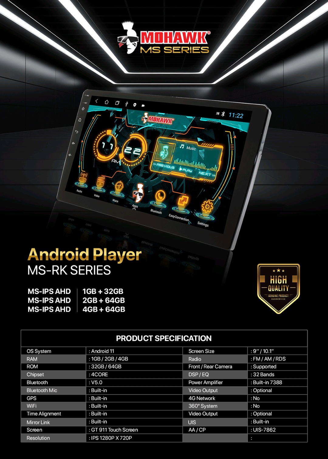 MOHAWK Android Player MS Series RK3326 Android 11 IPS AHD | Shopee Malaysia