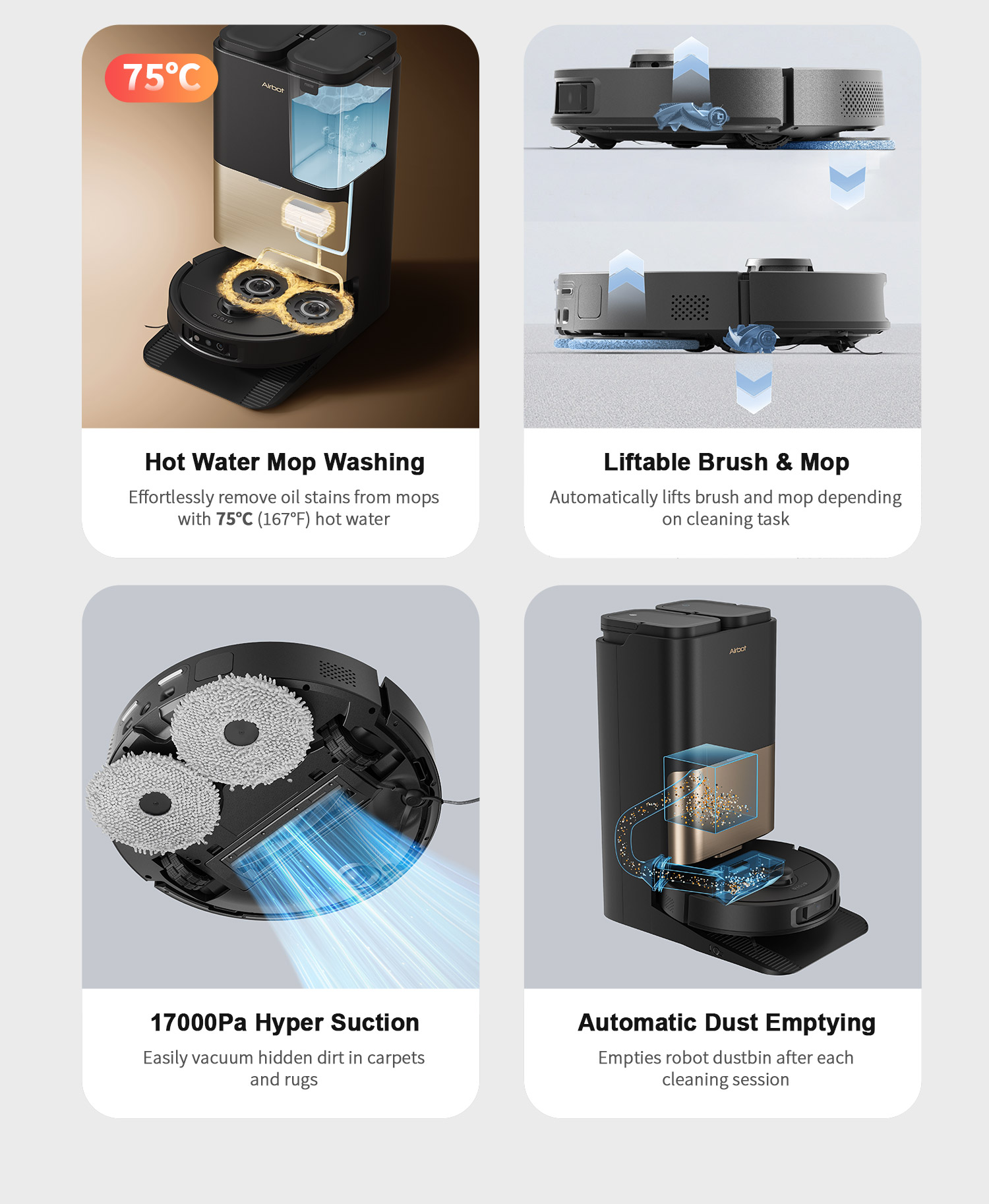 Airbot Robot Vacuum X40 Ultra | 17000Pa AirGPT AI-Powered Smart Robot ...